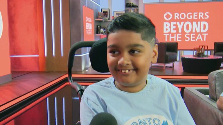 Eight-Year-Old Michael Gomes Meets Blue Jays Star George Springer ...